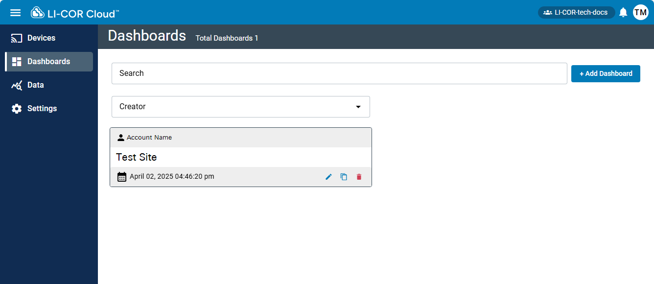 LI-COR Cloud | Dashboards and data visualization