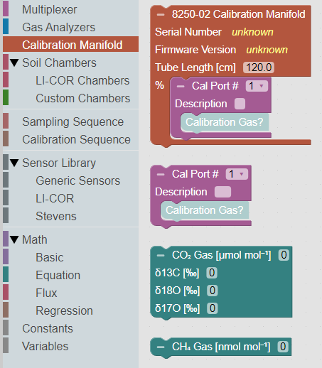 LI-8250 | Calibration Sequence blocks